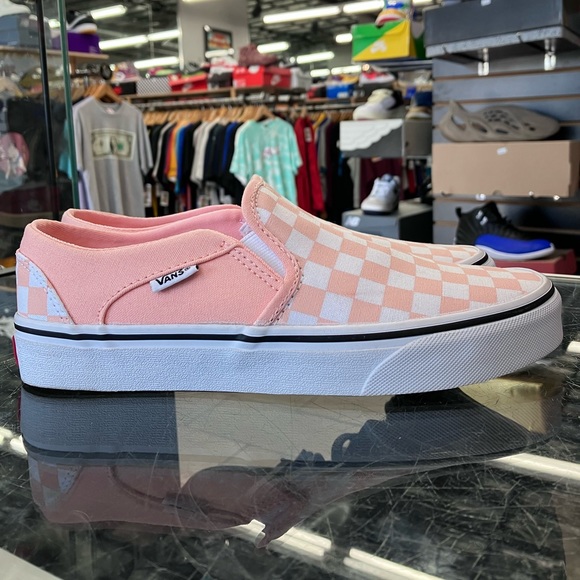 Vans | Shoes | Vans Classic Slipon Checkerboard Rose Smoke Size 75 ...